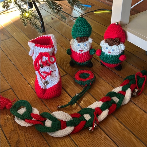 Hand Crafted | Holiday | Vtg Handcrochet Christmas Holiday Decor Chubby ...